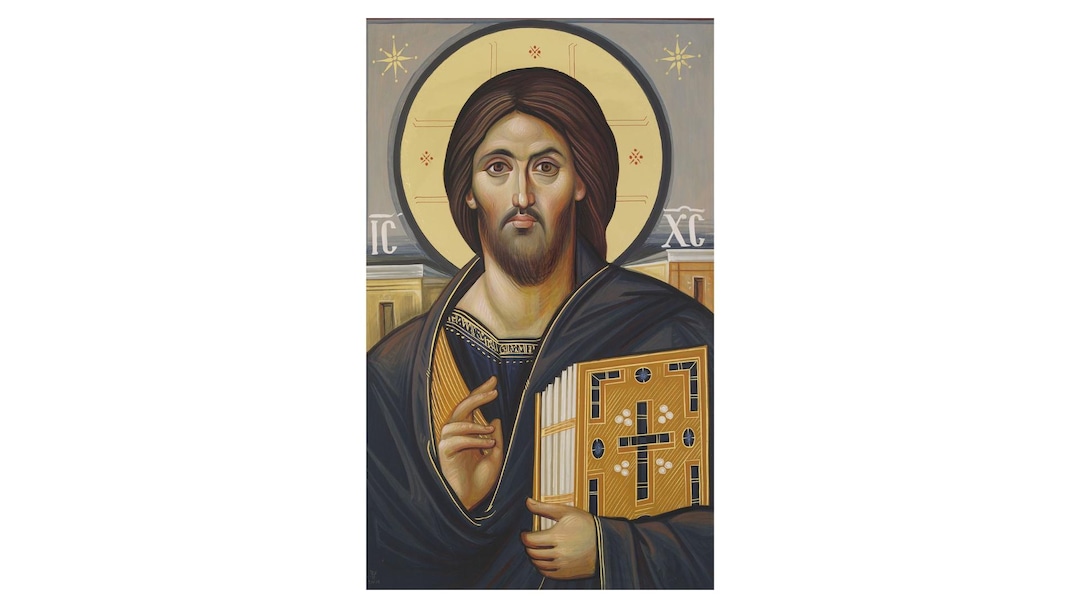Jesus of Sinai Religious Icon, Christ Pantocrator Orthodox Icon, Faith ...