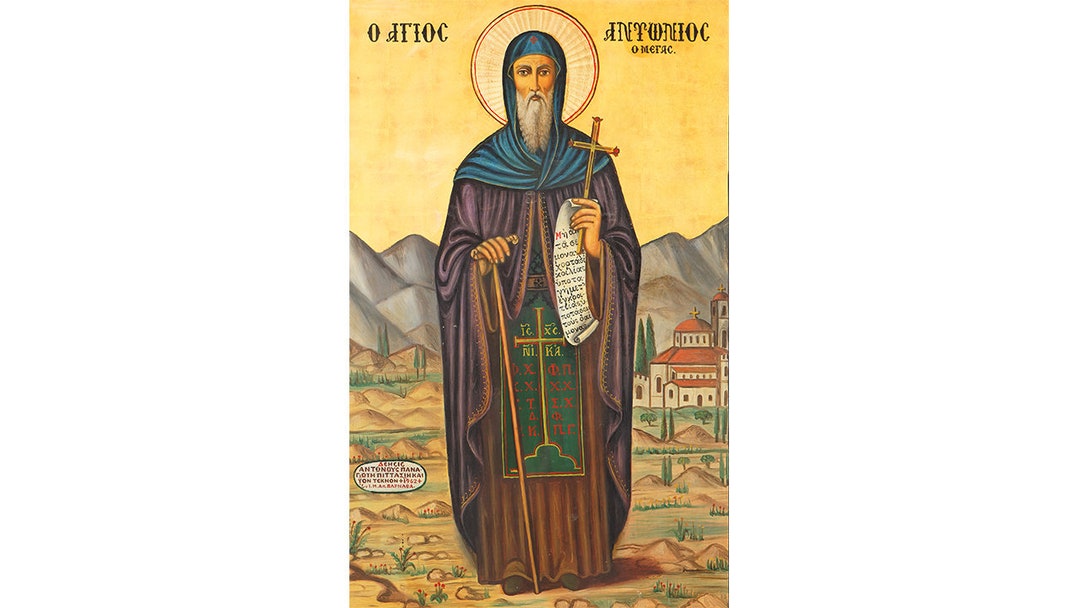 Saint Anthony the Great Orthodox Icon, Anthony of Egypt, Anthony the ...