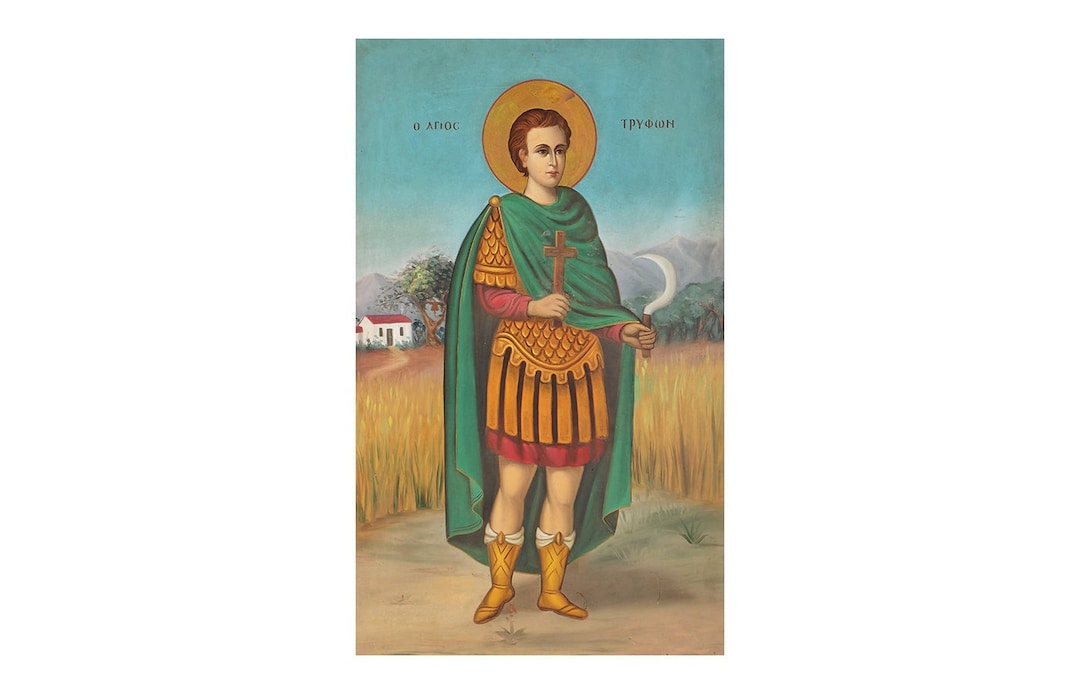 Saint Tryphon Greek Orthodox Icon, Saint Trifon, Tryphon of Lampsacus ...