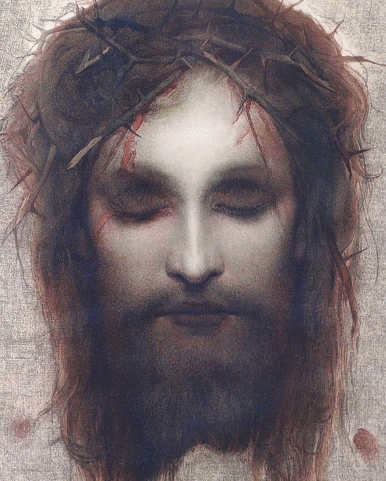 Holy Face of Jesus Veil of Veronica by Gabriel Max Holy - Etsy