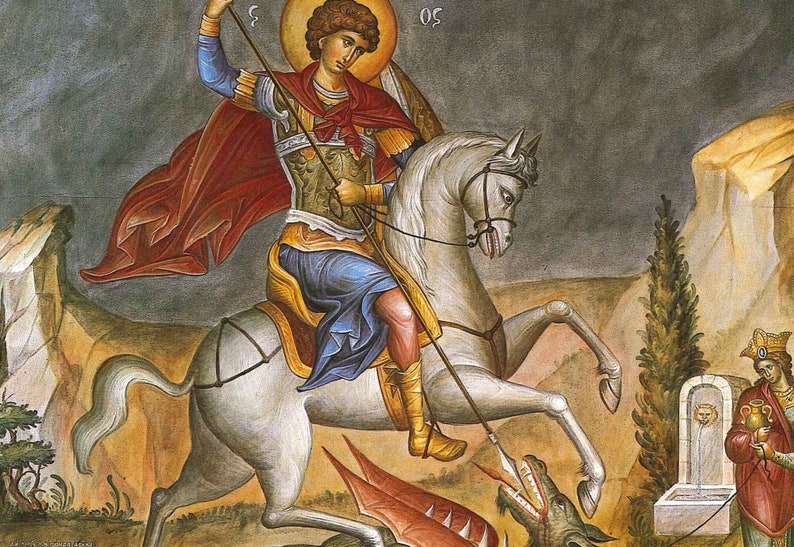 Orthodox Icon Saint George the Victory-bearer, Home Altar Prayer Icon ...