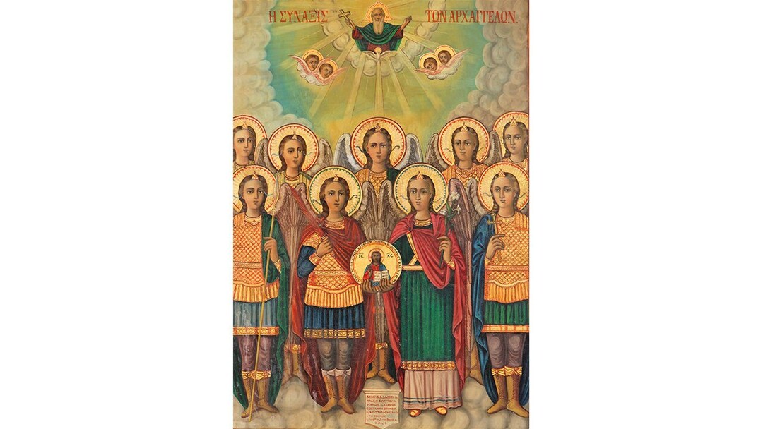 Synaxis of the Holy Archangels Vintage Greek Orthodox Icon, Heavenly ...