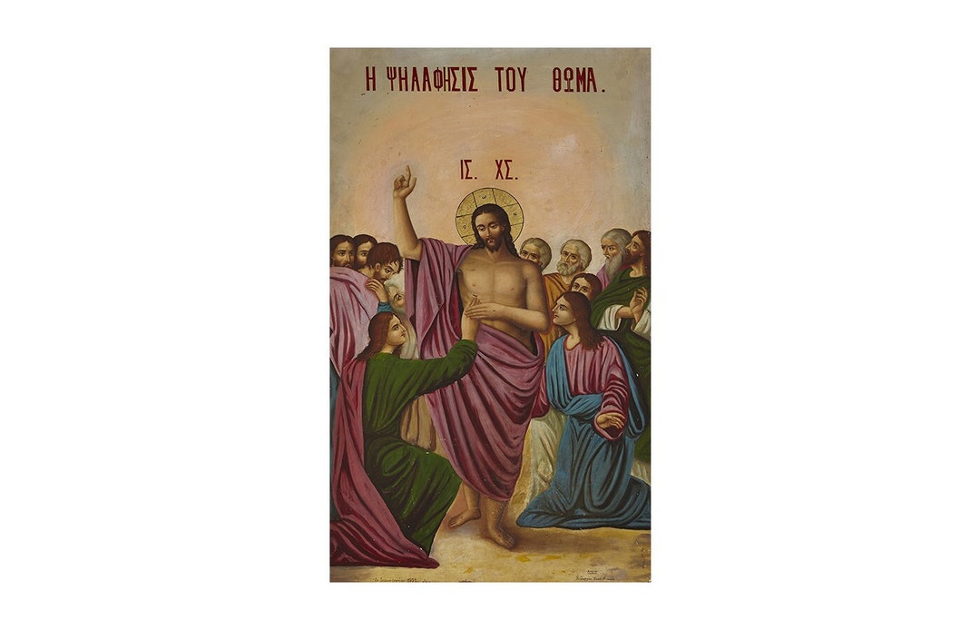Jesus the Assurance of Thomas Greek Orthodox Icon, Doubting Thomas Icon ...