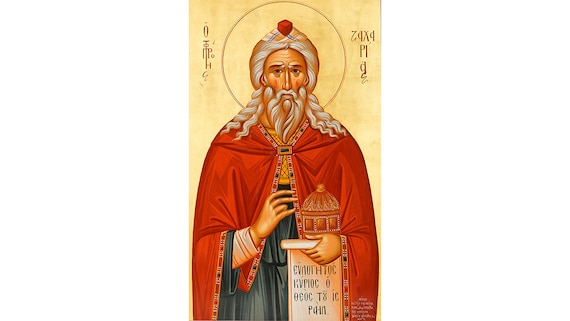 Saint Zachariah Icon the Prophet Handmade Greek Orthodox Icon | Etsy