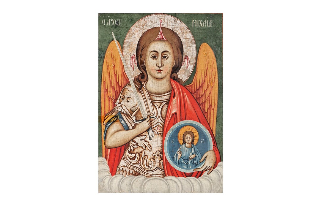 Saint Michael the Archangel Greek Orthodox Icon, Archangel Michael Icon ...