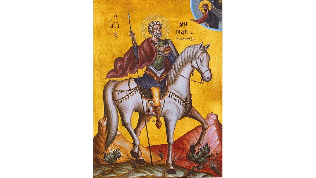 Saint Menas, St Menas Icon, St Mina Icon, Saint Mina, Saint Minas Icon ...