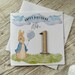 Bunny Rabbit 1st Birthday Card Wooden Keepsake, Card for 1st Birthday ...
