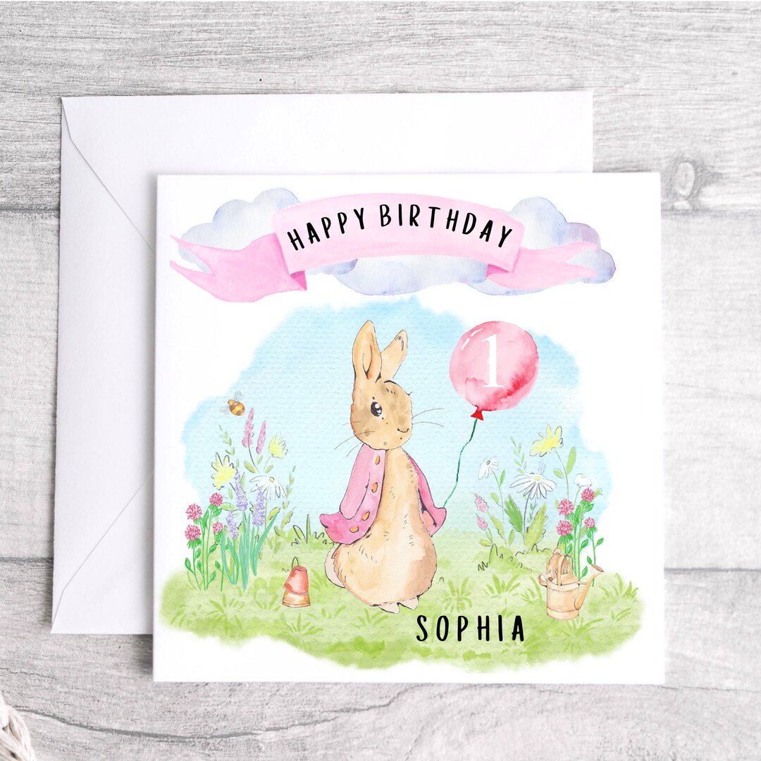 Personalised Bunny Rabbit Birthday Card - Bunny Rabbit or Bunny Rabbit ...