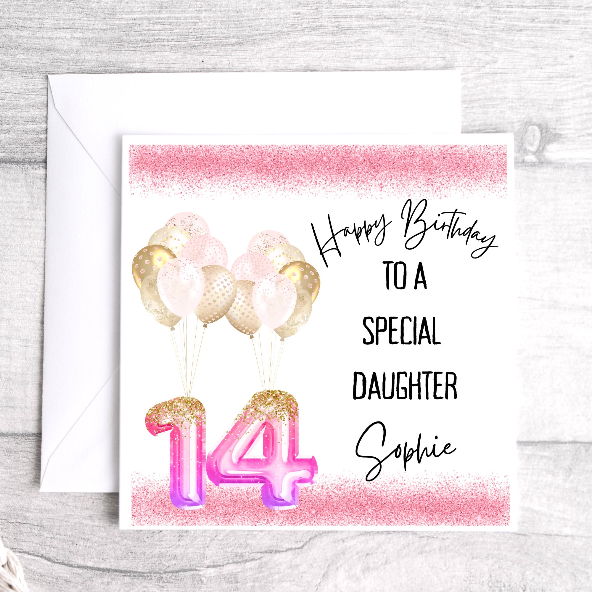 14th Birthday Card - Personalised 14th Birthday Card - Age 14 Birthday ...