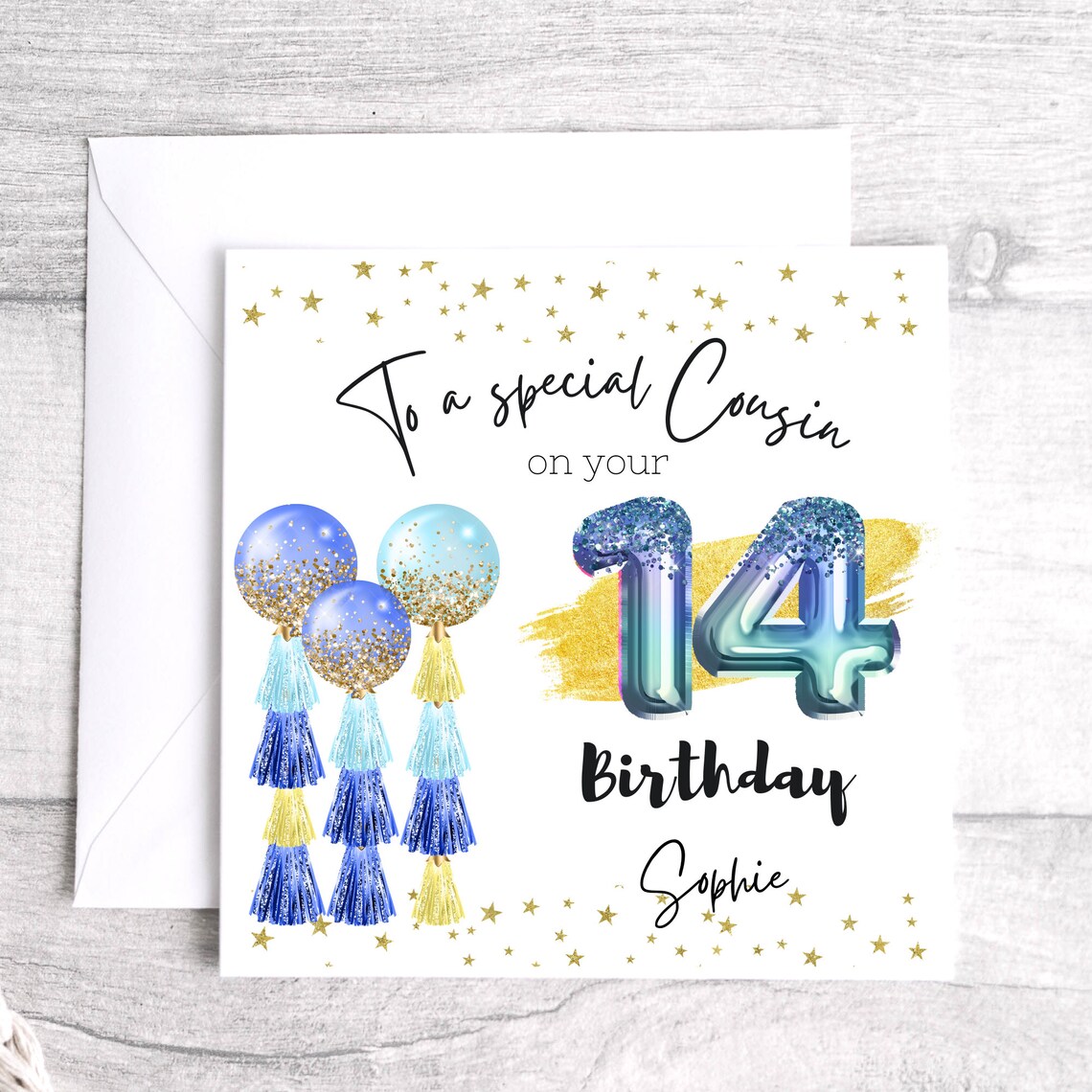 14th Birthday Card Personalised 14th Birthday Card Age 14 - Etsy