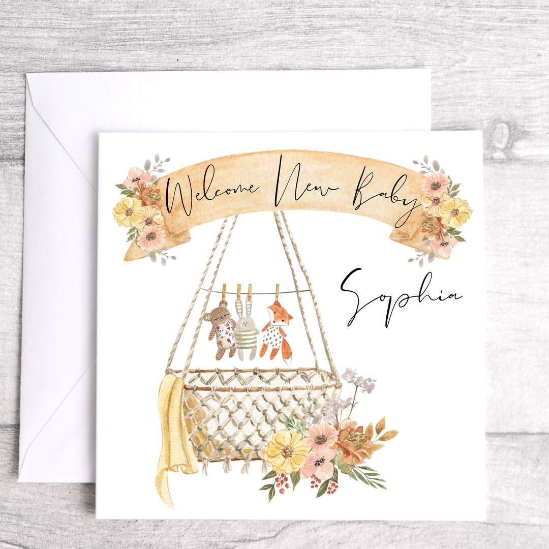 Personalised New Baby Card, Card for New Parents, Personalised Welcome ...
