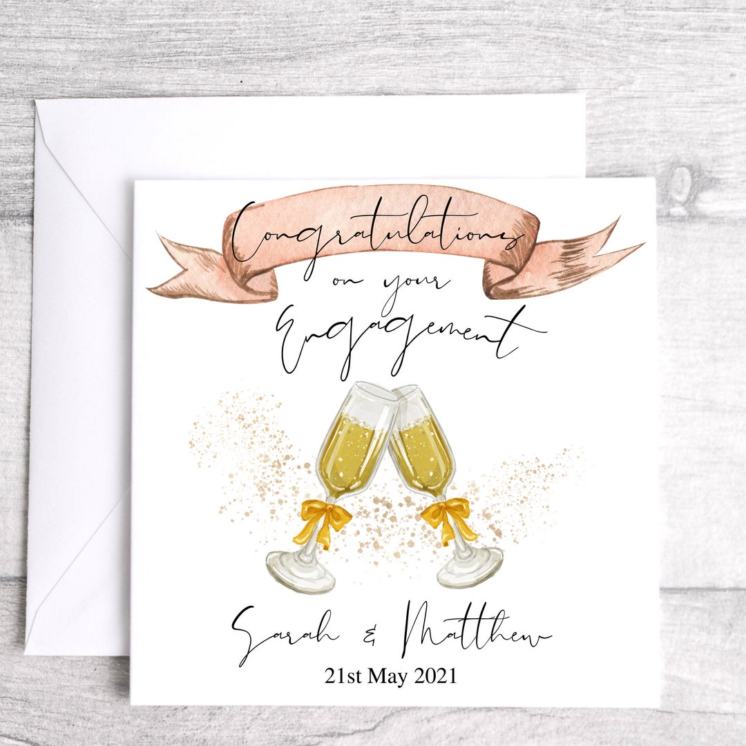 Congratulations on Your Engagement Card, Personalised Engagement Card ...