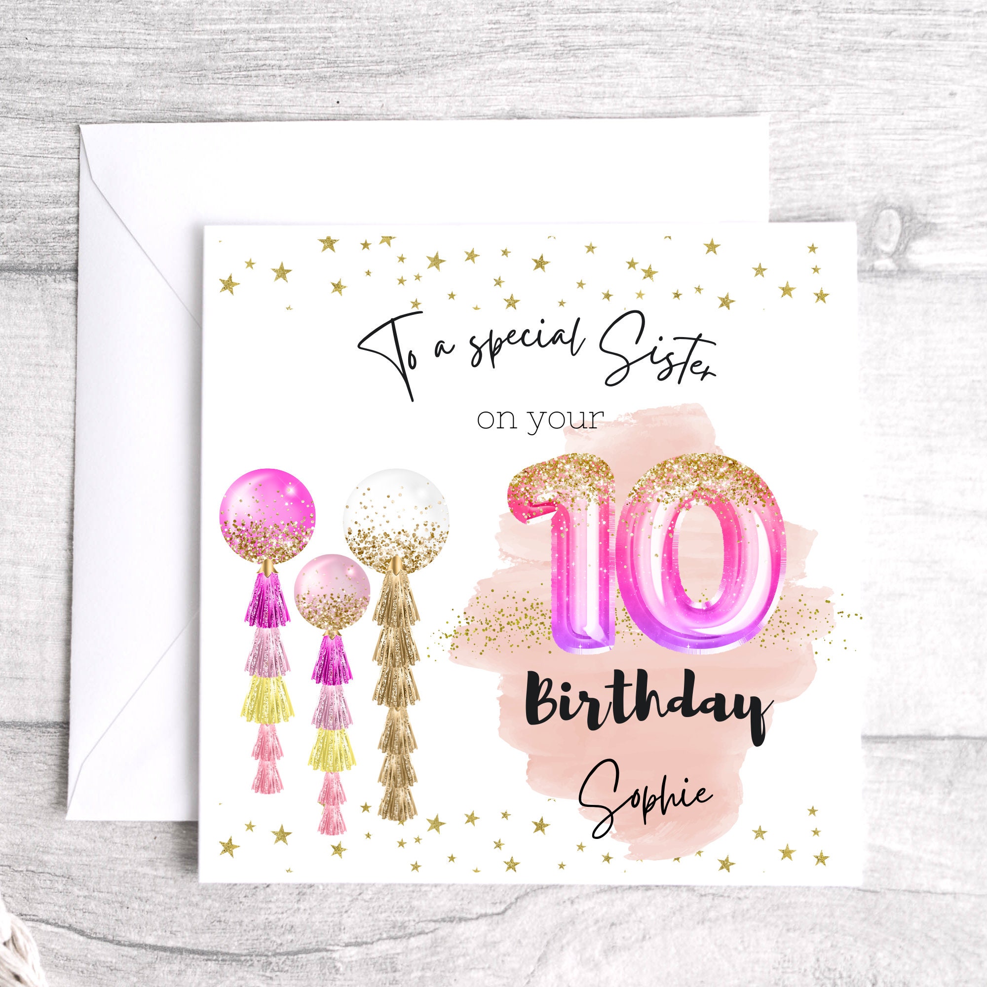 10th Birthday Card Personalised 10th Birthday Card Age 10 - Etsy