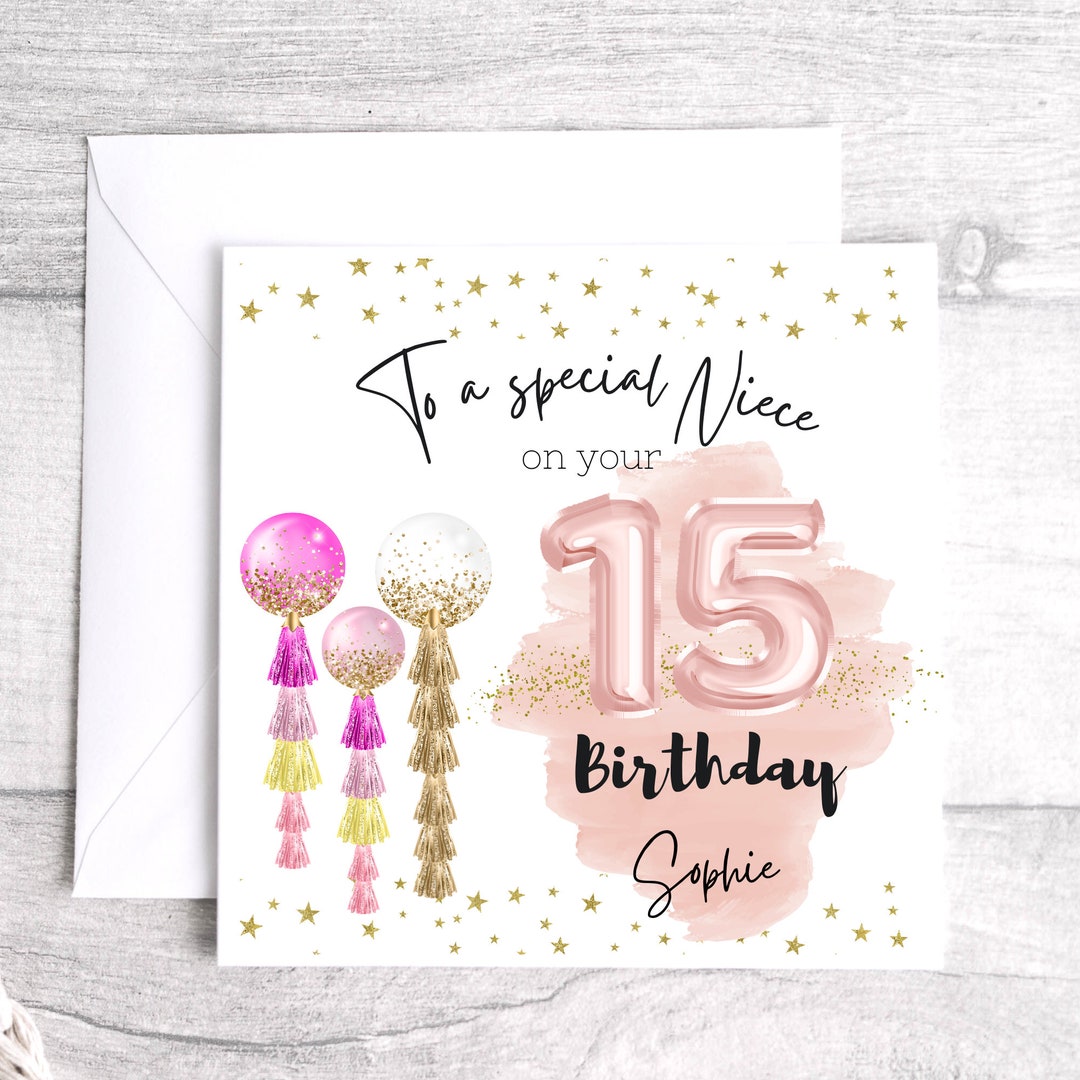 15th Birthday Card - Personalised 15th Birthday Card - Age 15 Birthday ...