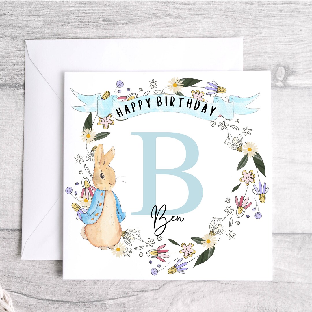 Personalised Bunny Rabbit Birthday Card - Bunny Rabbit or Bunny Rabbit ...