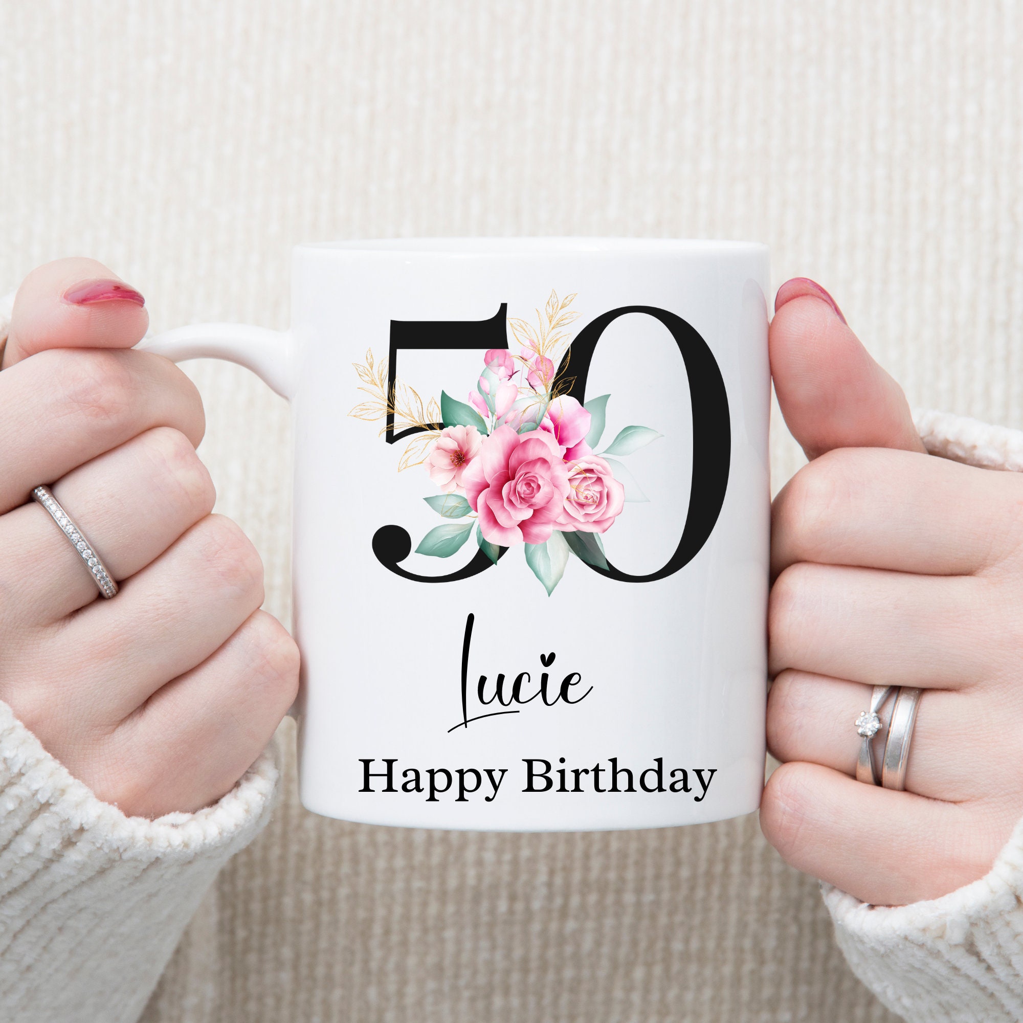 50th Birthday Mug Personalised 50th Birthday Mug Black | Etsy