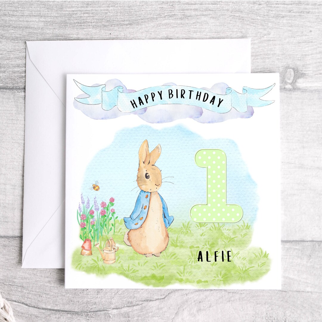 Personalised Bunny Rabbit Birthday Card - Bunny Rabbit or Bunny Rabbit ...