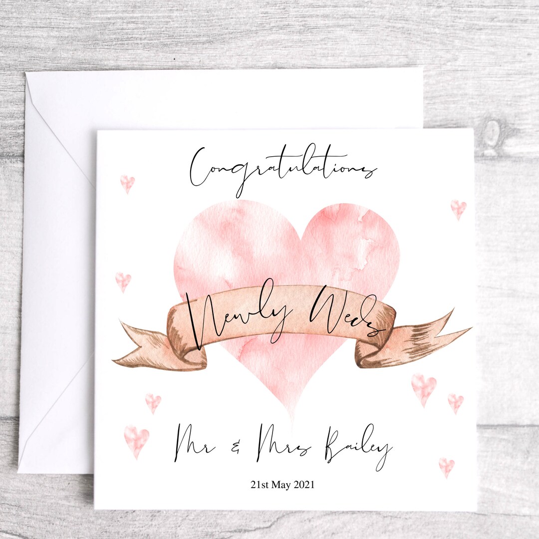 Félicitations pour votre carte de jour de mariage, carte pour couple le ...