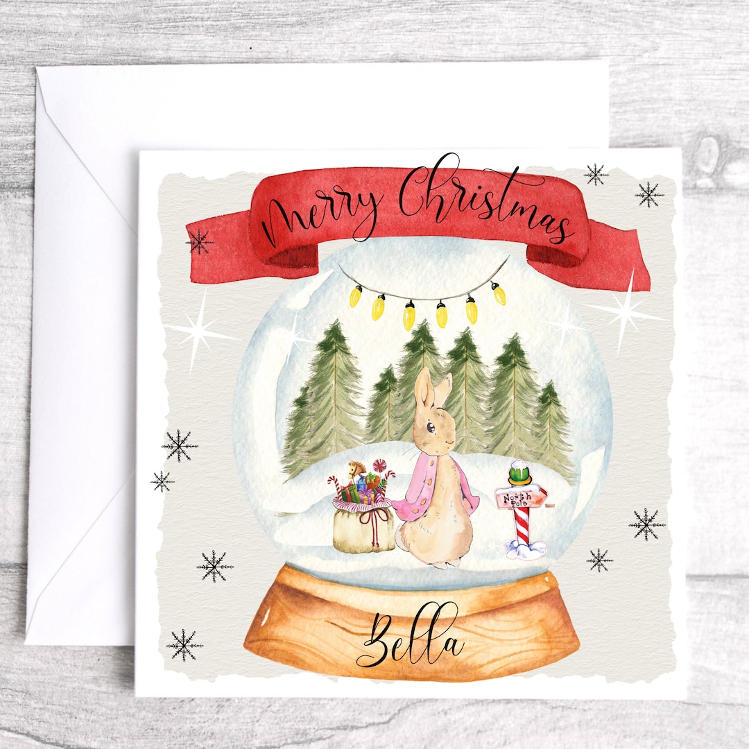 Peter Rabbit Christmas Card Personalised Peter Rabbit Christmas Card ...