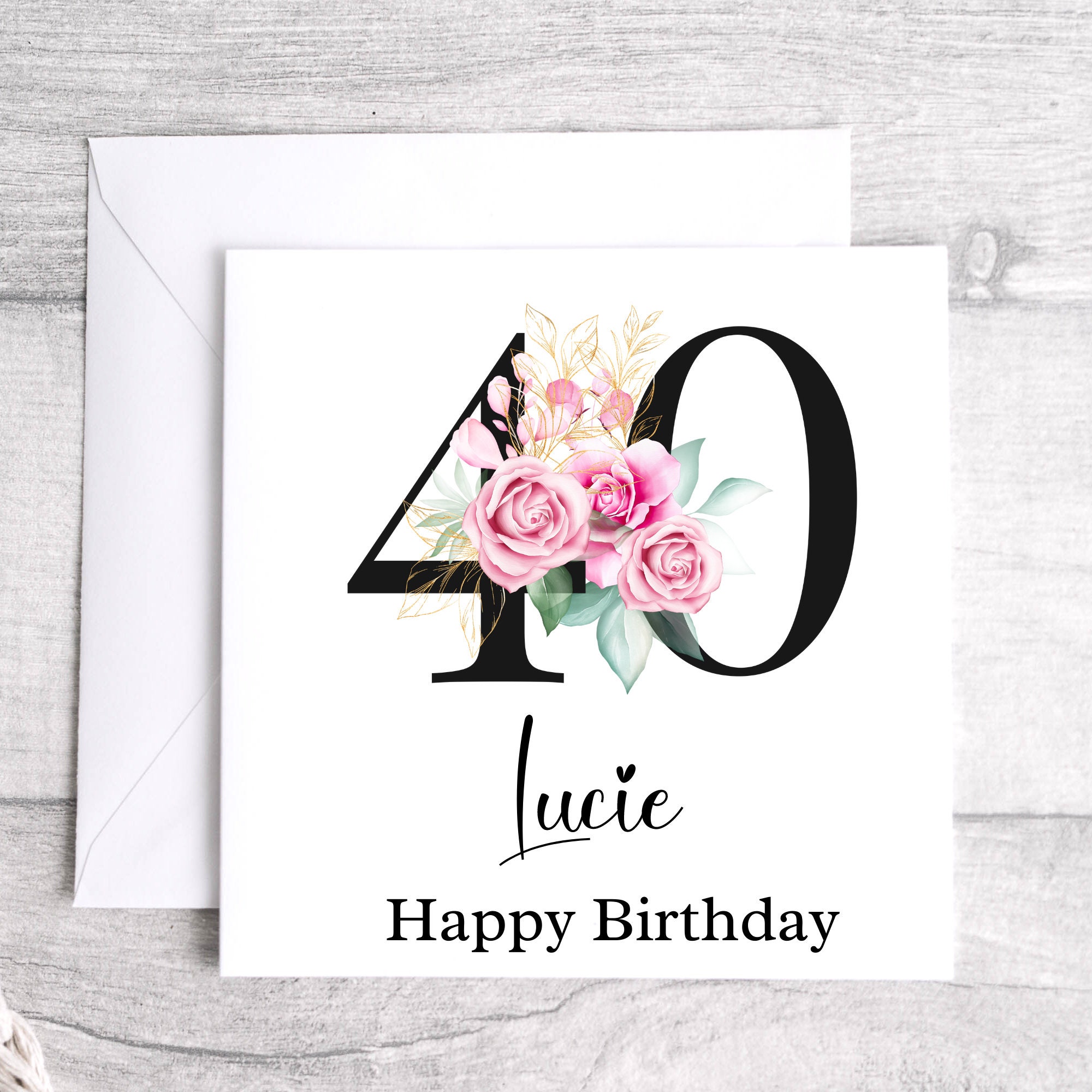40th Birthday Card Personalised 40th Birthday Card Forty - Etsy UK