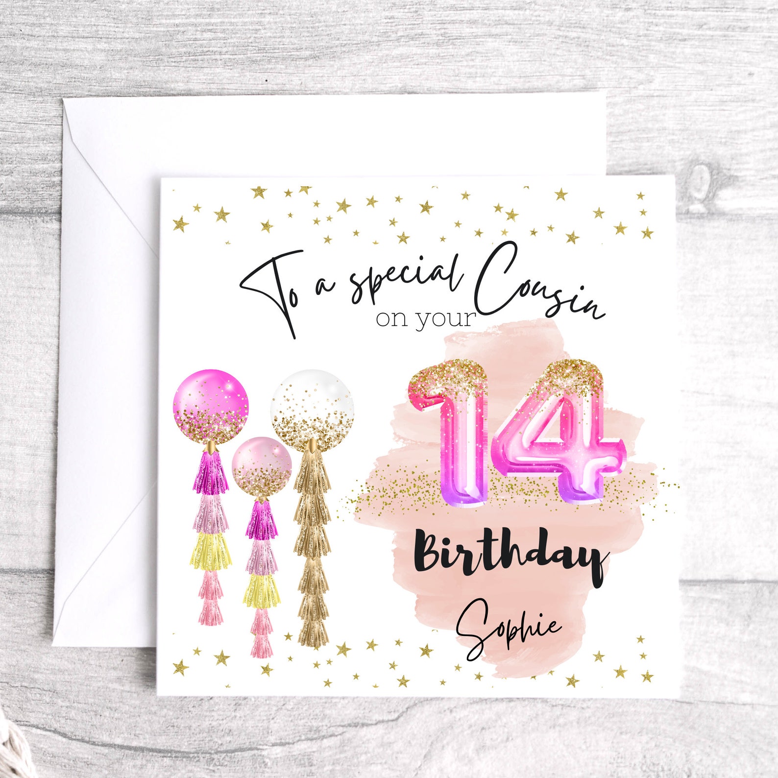 14th Birthday Card Personalised 14th Birthday Card Age 14 - Etsy