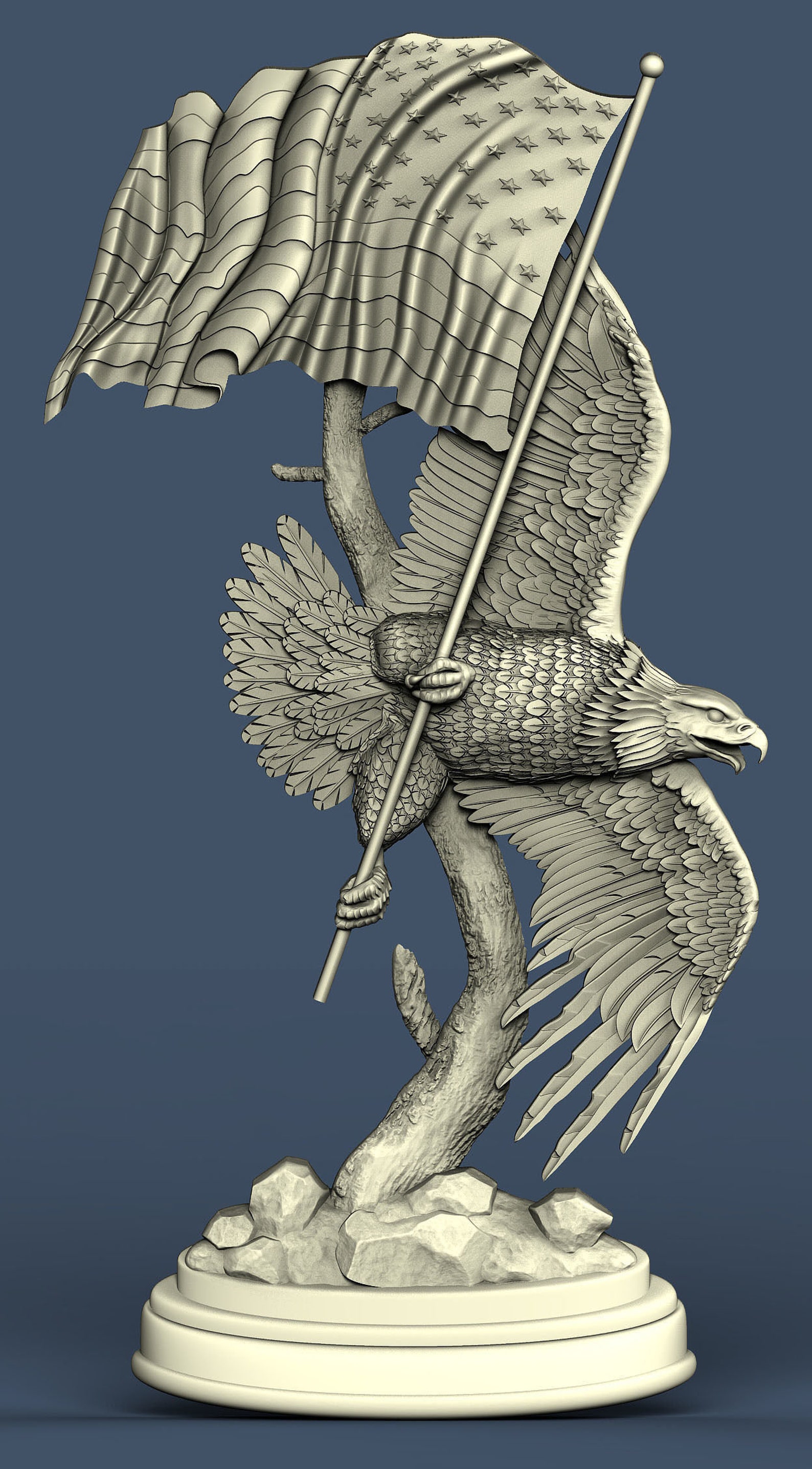 American eagle with flag STL 3D Print | Etsy