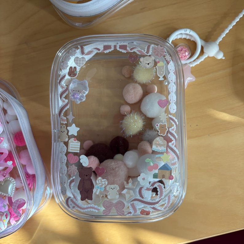 Large Deco Clear Bag Keychain | Clear Pouch Display Keychain | Figure ...