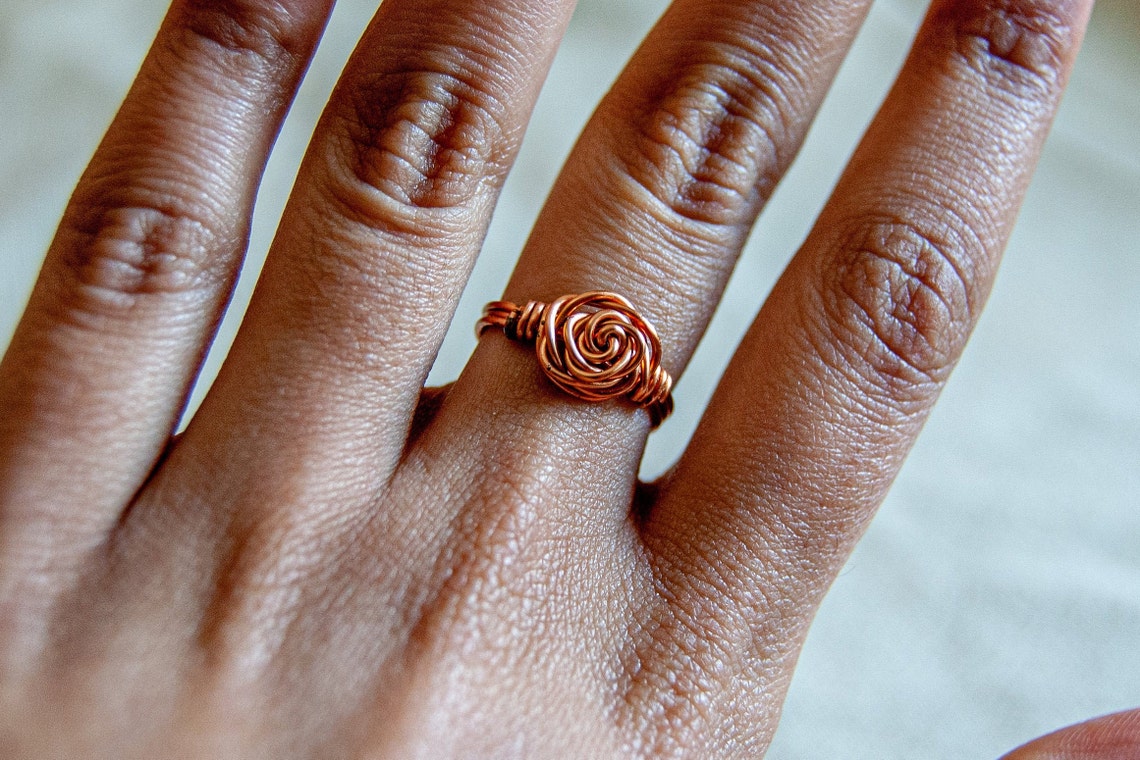 Wire-wrapped Rose ring | Etsy
