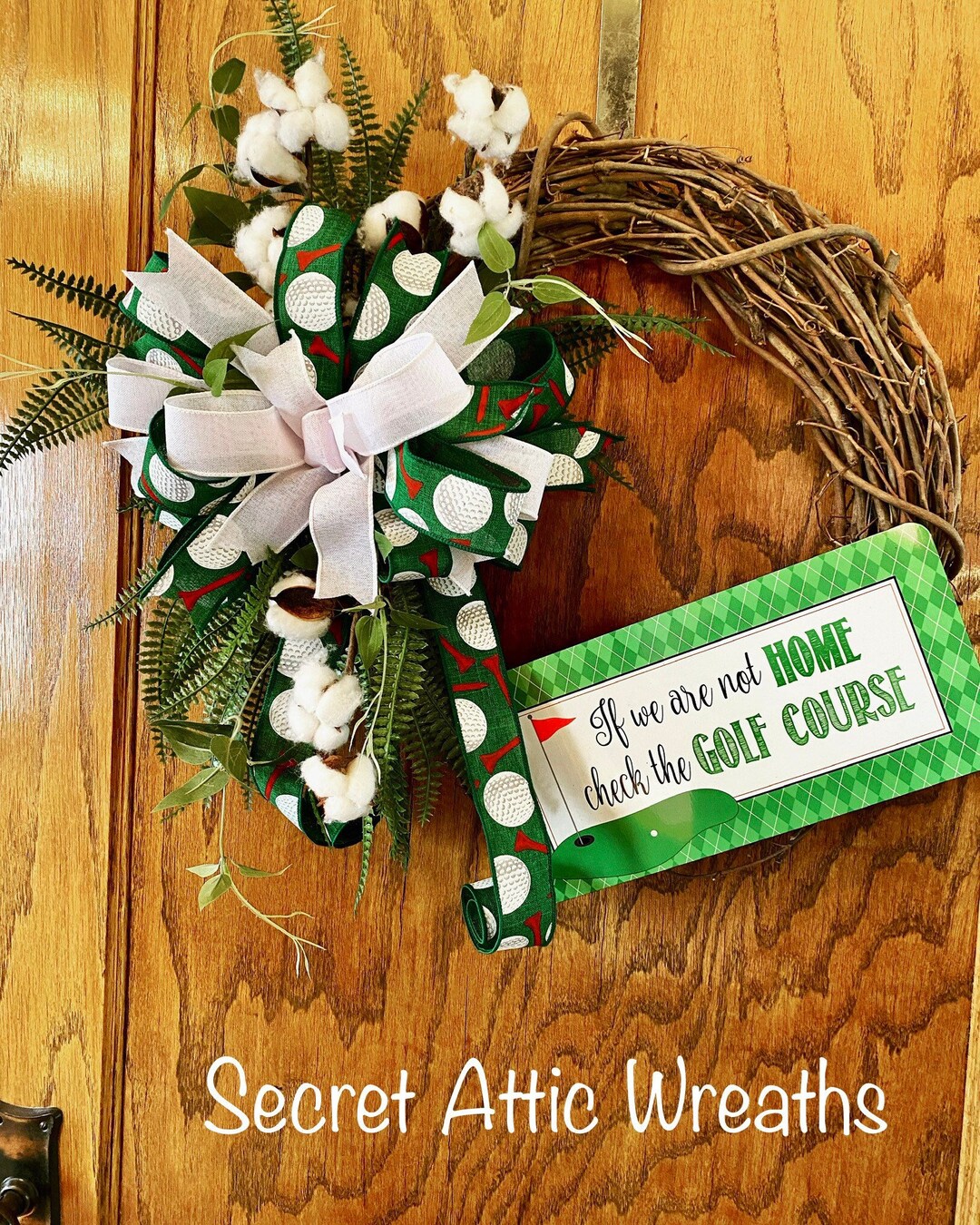 Front Door Golf Wreath, Spring Time Decor, Summer Porch Wreath ...