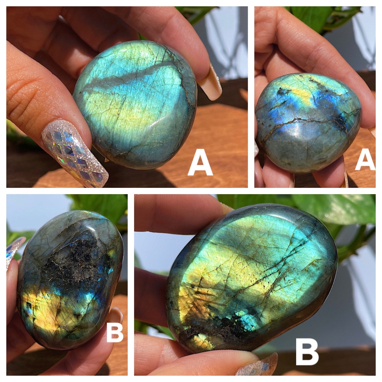 Labradorite - Ultra High Quality Labradorite Palm Stones - Etsy