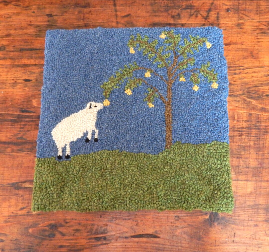 Traditional Rug Hooking Kit Primitive Design With Hand Dyed Wool Yarn ...