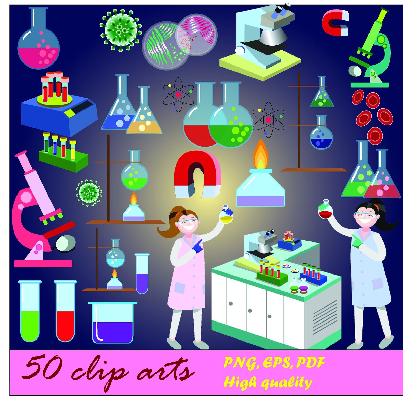 Science Clip Art Science Lab Scientist Microscope Test - Etsy