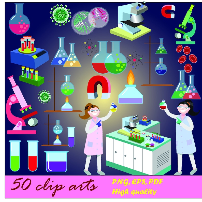 Science Clip Art Science Lab Scientist Microscope Test - Etsy