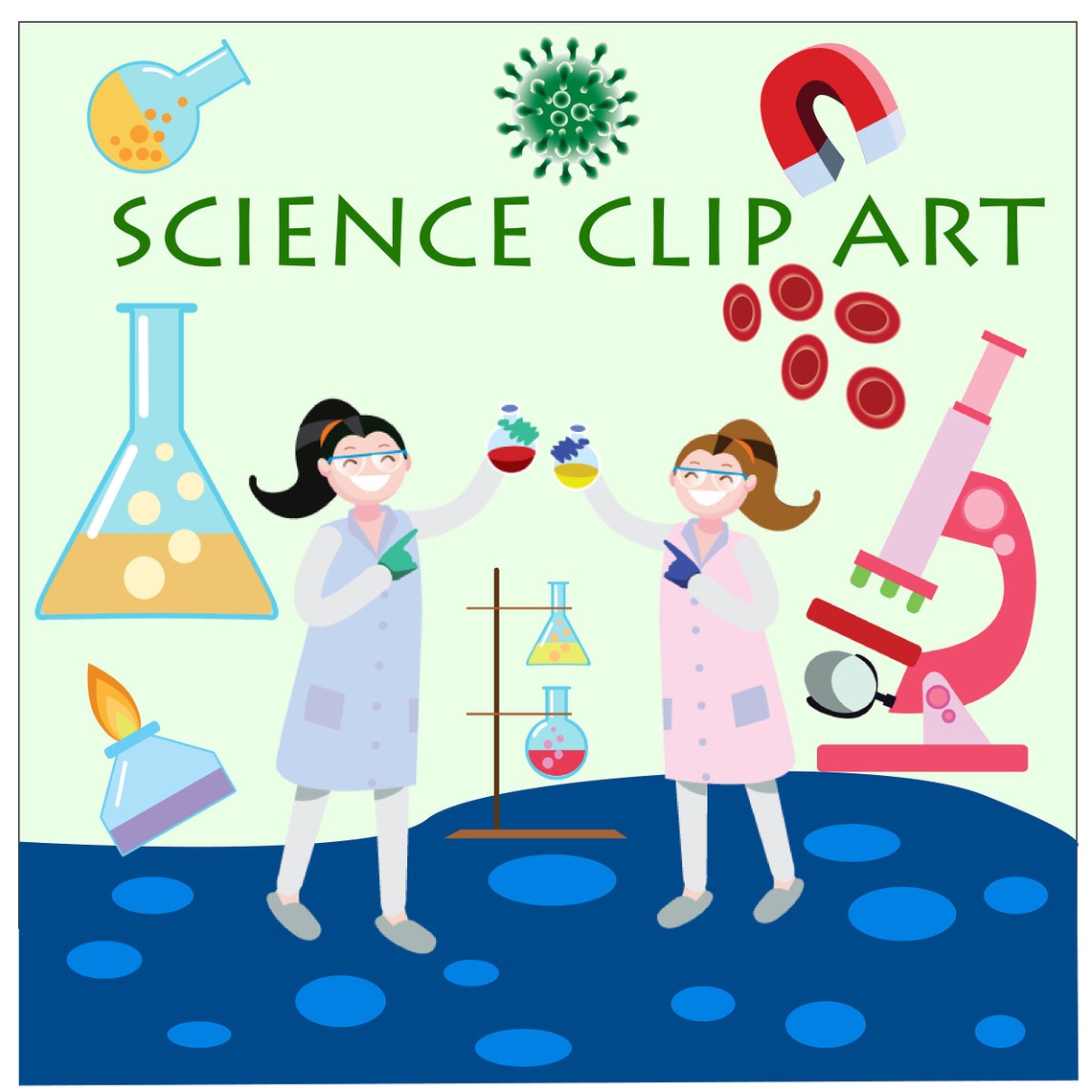 Science Clip Art Science Lab Scientist Microscope Test - Etsy