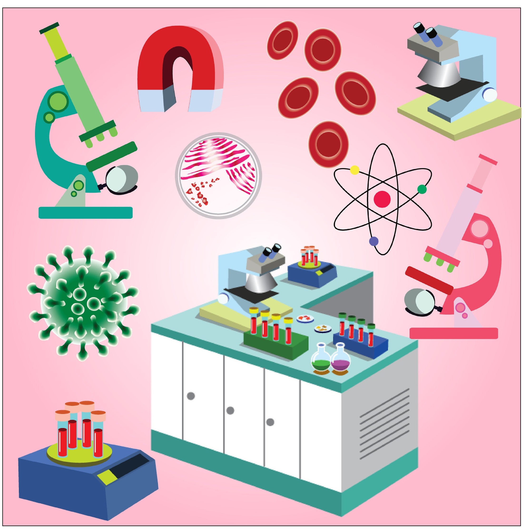 Science Clip Art Science Lab Scientist Microscope Test - Etsy