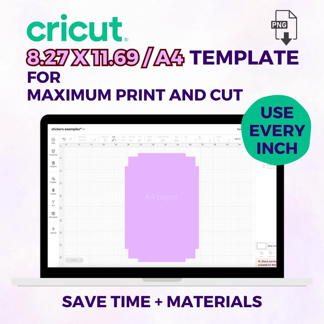 A4 Cricut Print Then Cut Template: Maximize Material Use (PNG Download ...