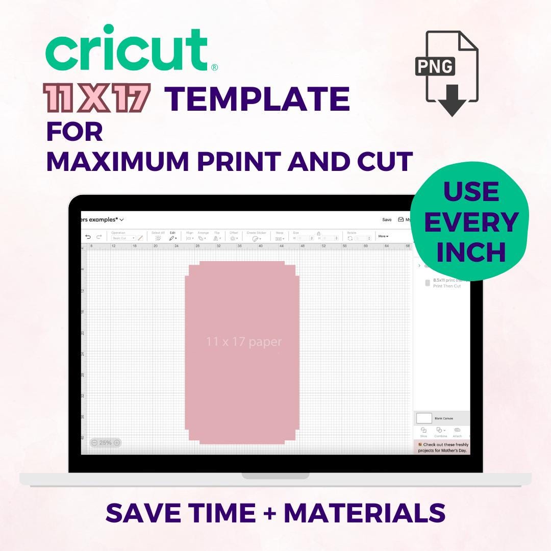 Cricut Print Then Cut Template: 11x17 Sizing Guide (PNG Download) - Etsy