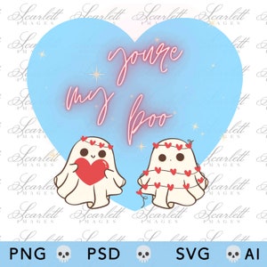 Ghosts in Love Design PNG SVG Transparent Digital Download Valentine's ...