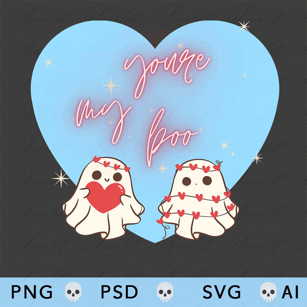 Ghosts in Love Design PNG SVG Transparent Digital Download Valentine's ...