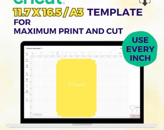 Cricut 11.7 X 16.5 A3 Print Then Cut Sizing Template | Maximize ...