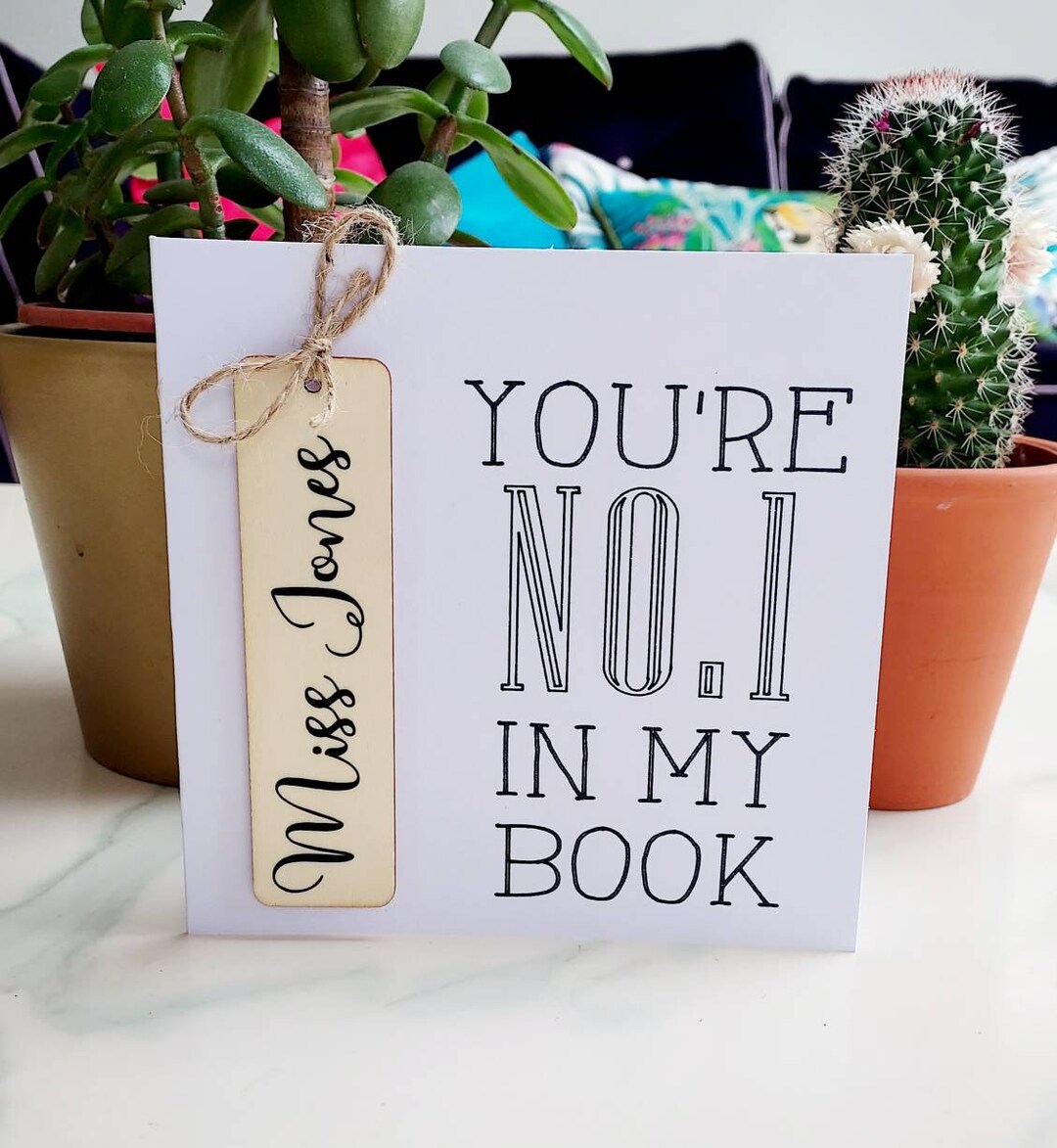 Personalised Thank You Teacher TA Card End of Term Card Teach Bookmark ...