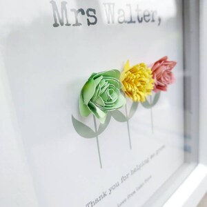 Personalised Thank You Teacher Flower Frame | Thank You for Helping Me ...