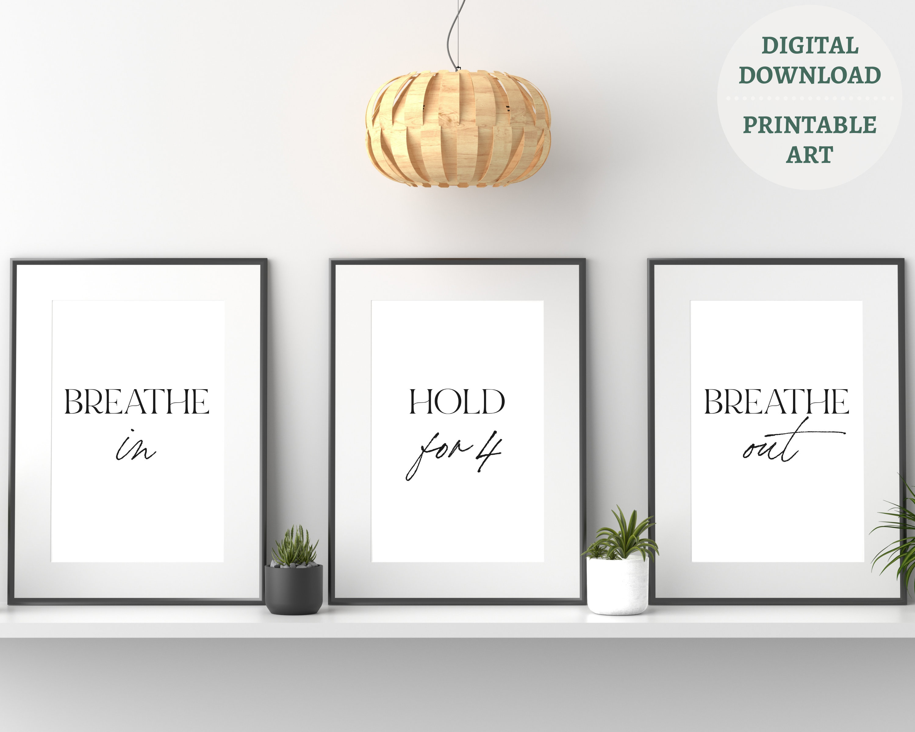 Calming office wall decor set of 3 digital prints work from | Etsy