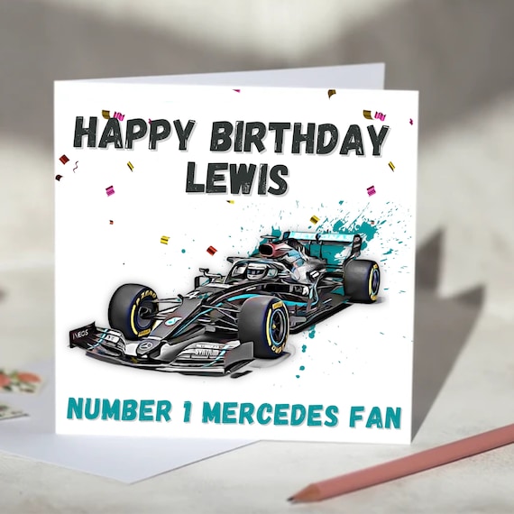 Greeting Cards Paper Lewis Hamilton Formula 1 F1 Birthday Card Happy ...