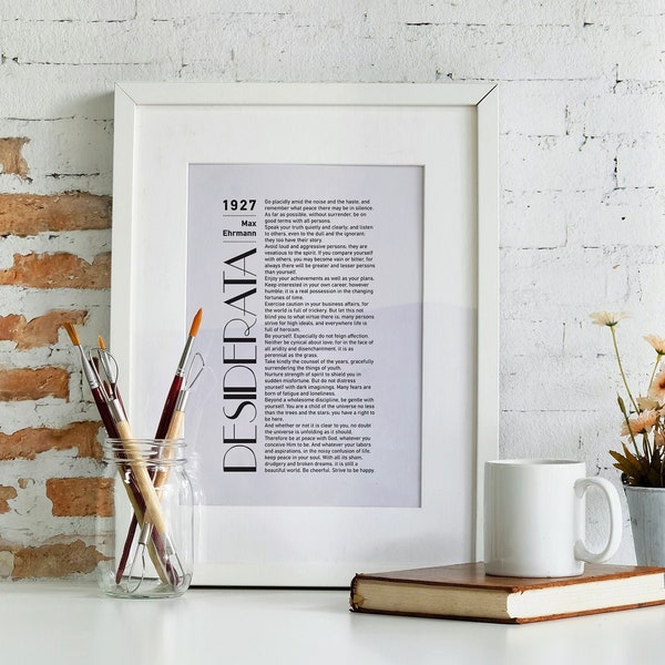 Max Ehrmann Poem - Etsy