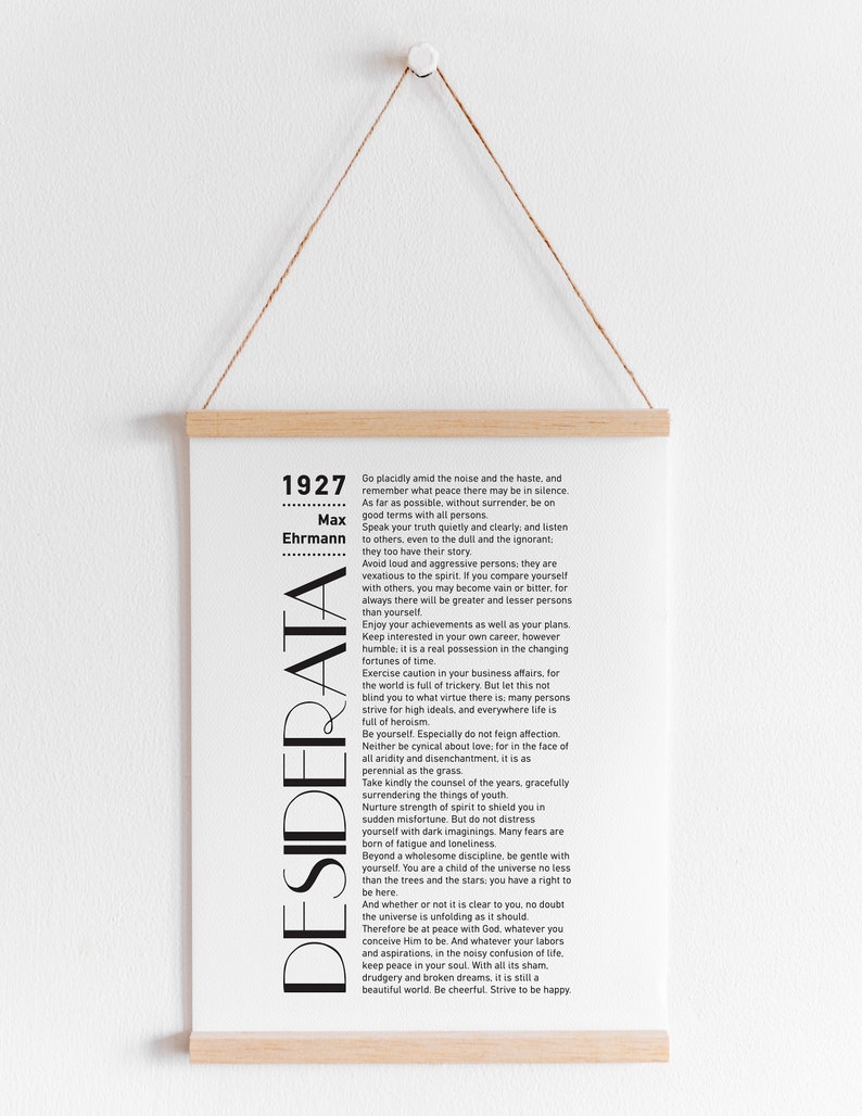 Desiderata Max Ehrmann Poem Prints,quote Print,printable Wall Art ...