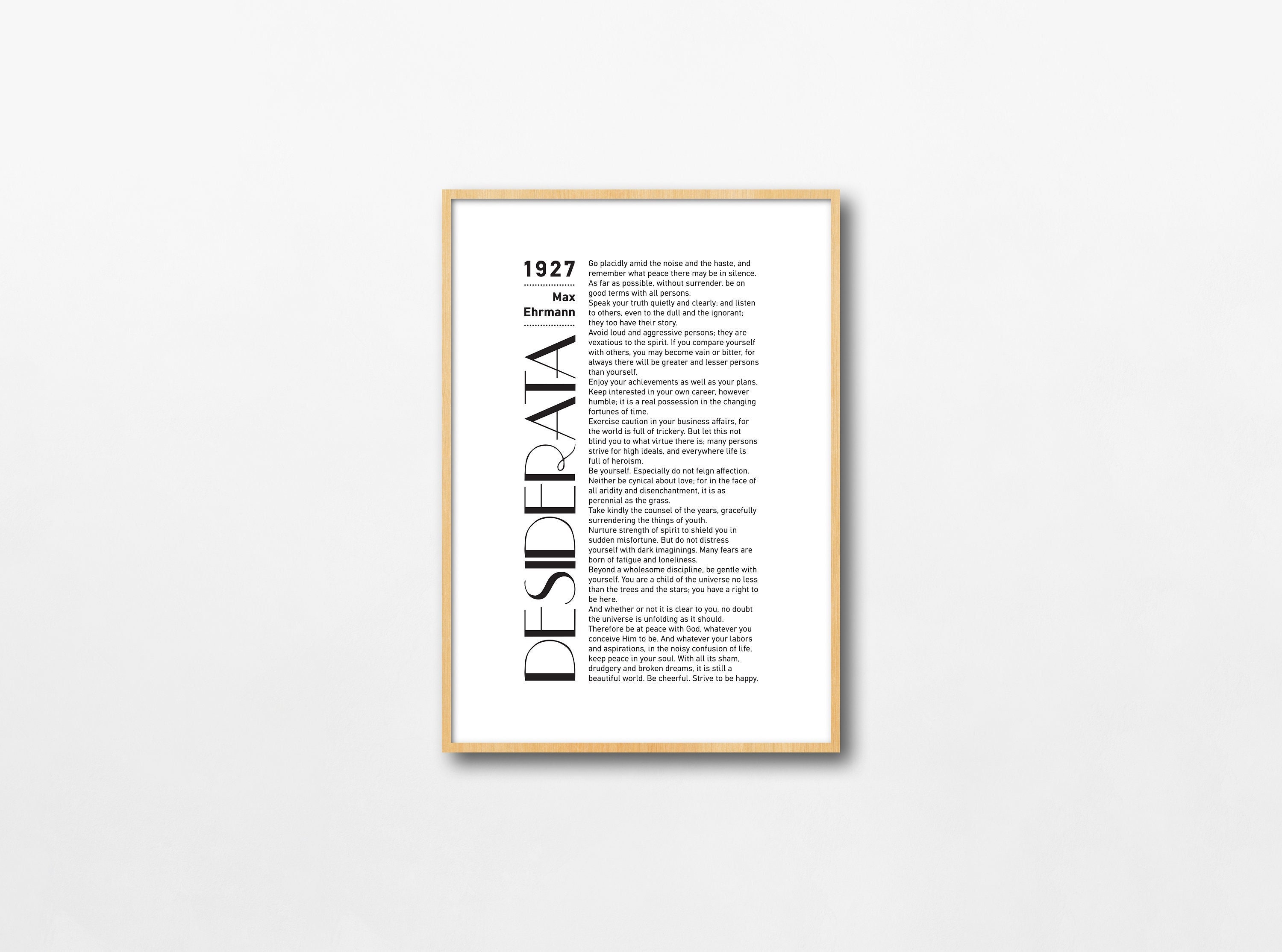 Desiderata Max Ehrmann Poem Prints,quote Print,printable Wall Art ...