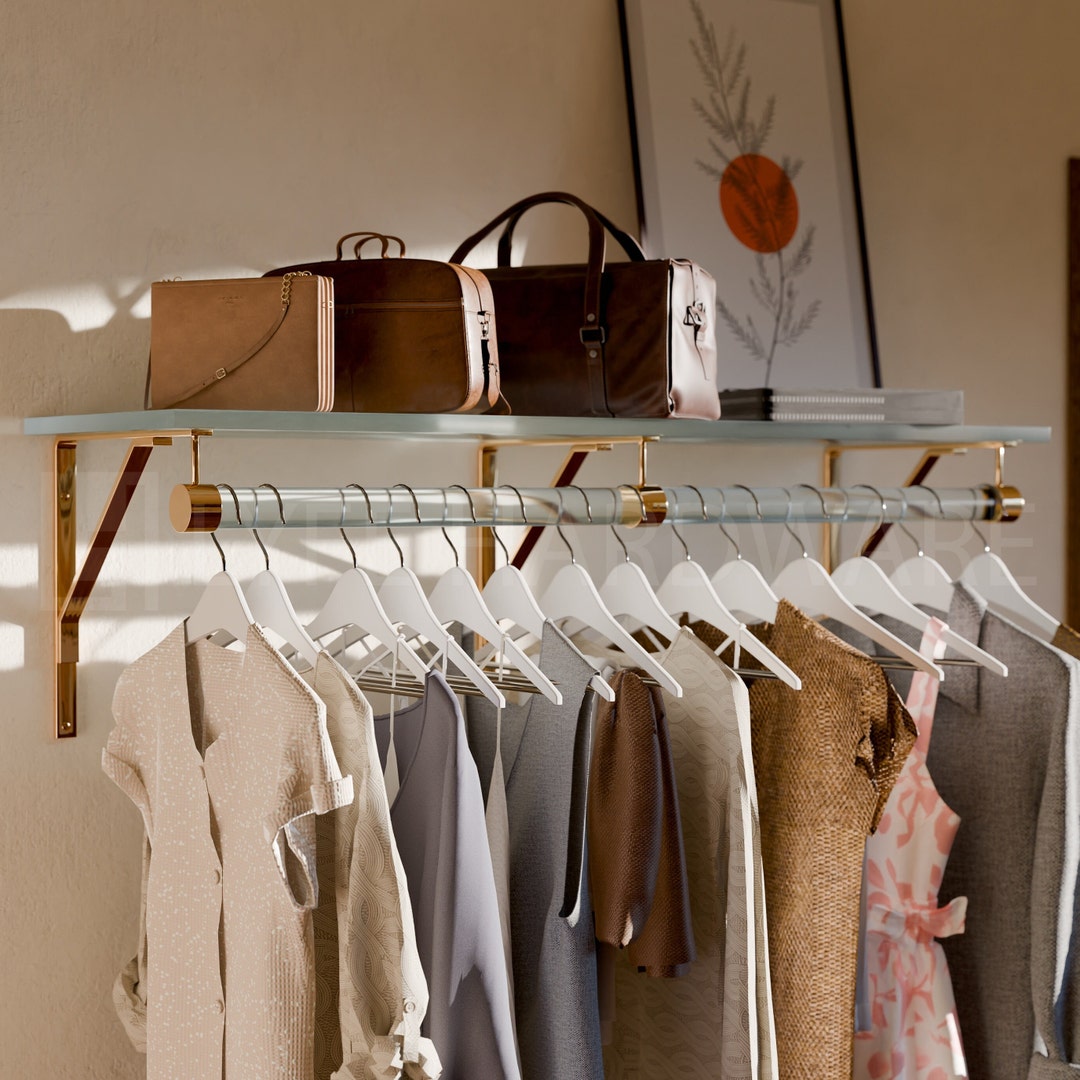 Acrylic Lucite Shelf Rack With Rod | Retail Display Shelf | Closet ...