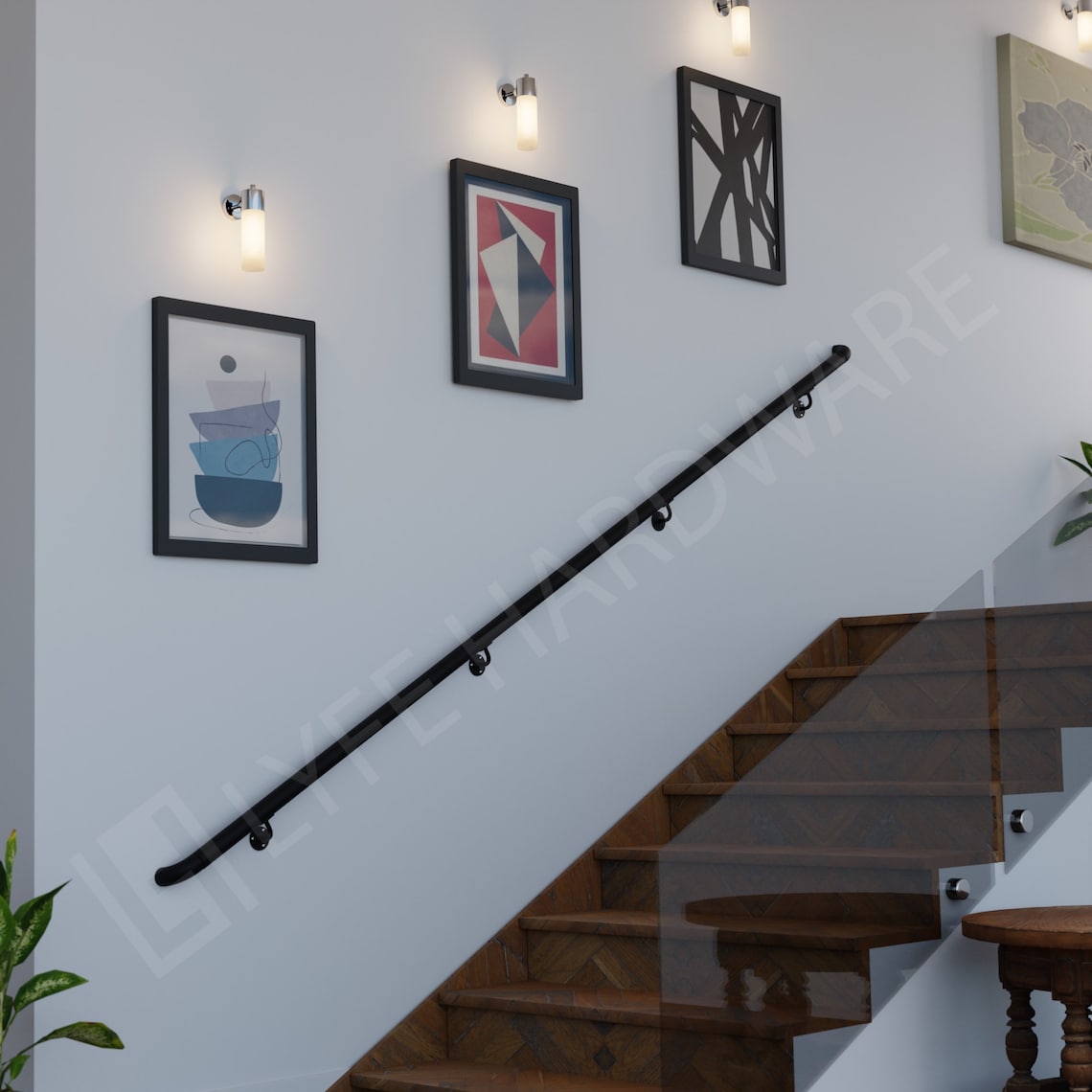 Custom Matte Black Handrail Kit (with Wall Return) | High Quality Metal ...