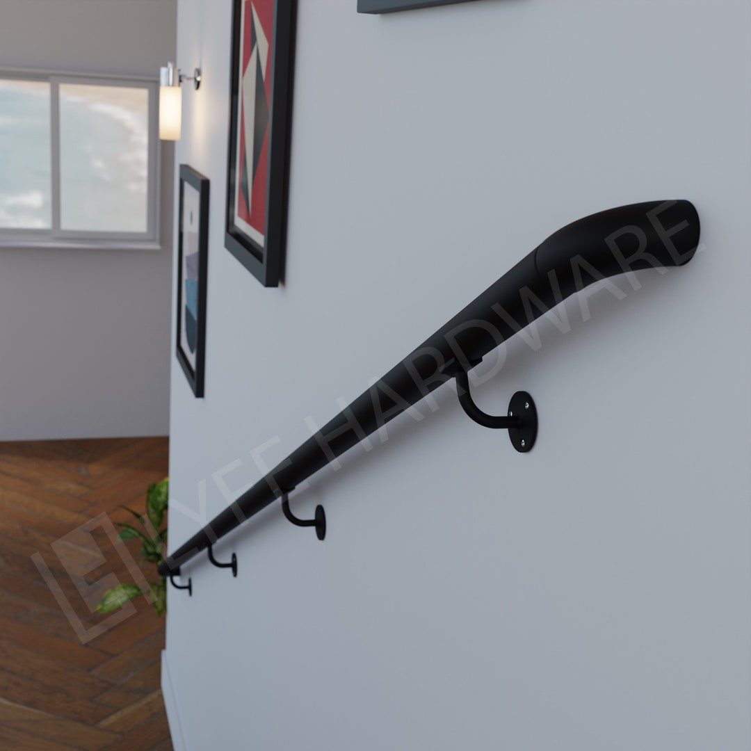 Custom Matte Black Handrail Kit (with Wall Return) | High Quality Metal ...